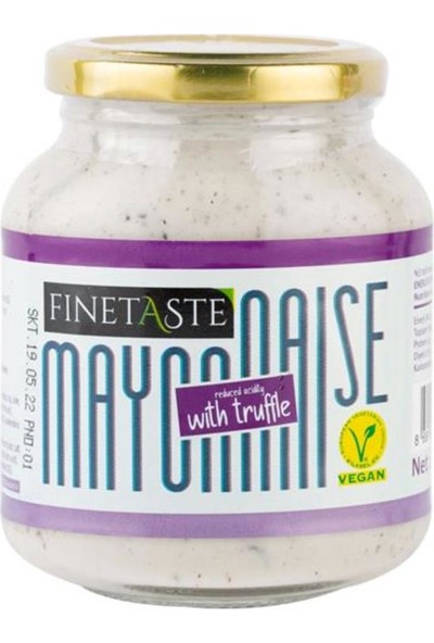 Fine Taste Vegan Trüf Mantarlı Mayonez 333 gr Fine Taste Vegan Trüf Mantarlı Mayonez 333 gr