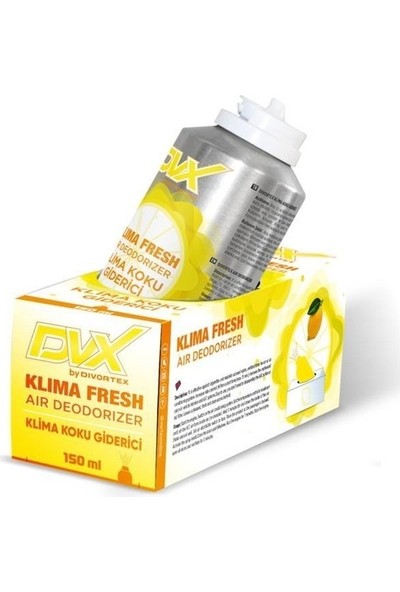 Divortex Klima Fresh - Temizleyici Klima Bombası Limon 150 ml Divortex Klima Fresh - Temizleyici Klima Bombası Limon 150 ml