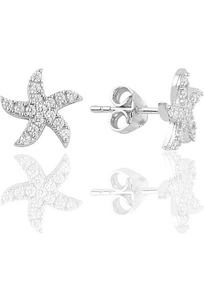 Söğütlü Silver Gümüş Zirkon Taşlı Deniz Yıldızı Küpe