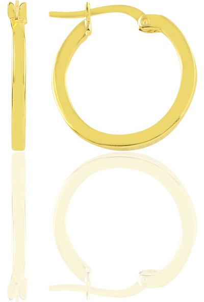 Söğütlü Silver Gümüş Altın Yaldızlı 20 mm Şarnel Halka Küpe