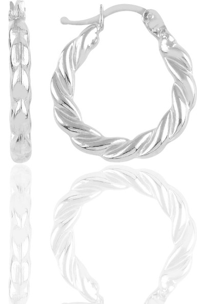 Söğütlü Silver Gümüş Rodyumlu Kalın Burgu Gümüş Şarnel Küpe Söğütlü Silver Gümüş Rodyumlu Kalın Burgu Gümüş Şarnel Küpe