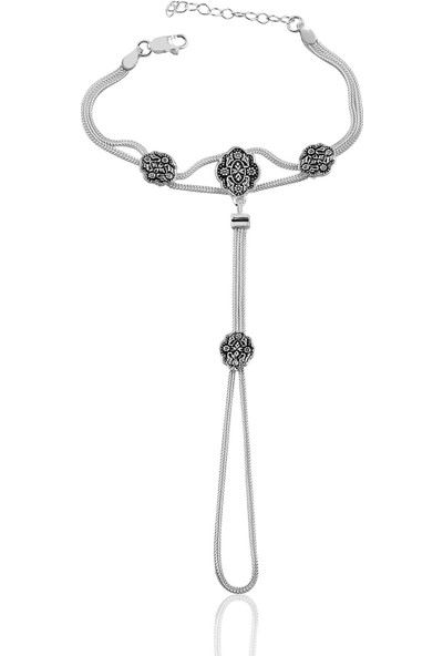 Söğütlü Silver Gümüş Çiçek Desenli Midyat Hasırı Şahmeran