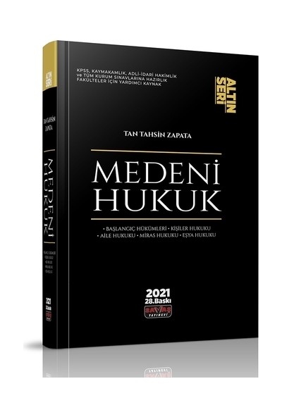 Savaş Yayınevi Medeni Hukuk Konu Anlatımı Altın Seri - Tan Tahsin Zapata 2021