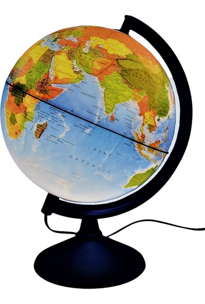 Gürbüz Yayınları Işıklı Yazılabilir Fiziki Küre Fiziki + Siyasi 30 cm