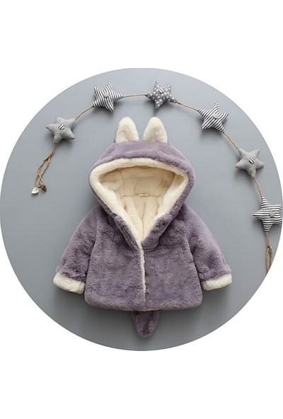 Little Humor Bear Kapüşonlu Gri Bebek Mont Little Humor Bear Kapüşonlu Gri Bebek Mont