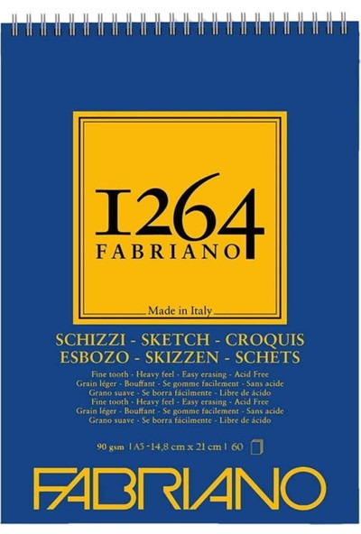 Fabriano 1264 Sketch Paper Eskiz Defteri 90 gr A5-60 Yaprak Fabriano 1264 Sketch Paper Eskiz Defteri 90 gr A5-60 Yaprak