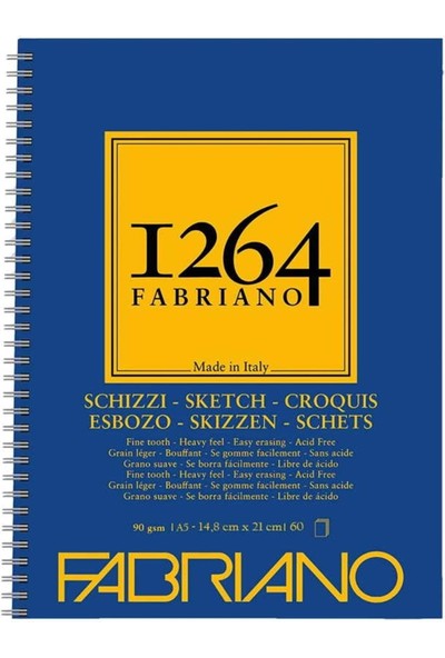 Fabriano 1264 Sketch Paper Eskiz Defteri 90 gr A5-60 Yaprak Fabriano 1264 Sketch Paper Eskiz Defteri 90 gr A5-60 Yaprak
