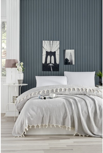 Semecca Helen Model Çift Kişilik Pike Pamuklu-Gri 200X230 cm