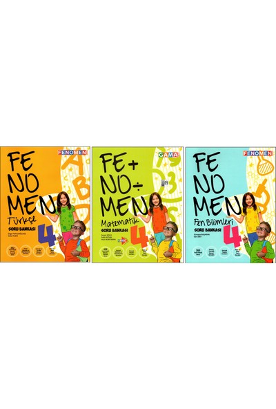 Gama Yayınları Fenomen 4. Sınıf Matematik+Fen+Türkçe Soru Bankası Seti 3 Kitap Gama Yayınları Fenomen 4. Sınıf Matematik+Fen+Türkçe Soru Bankası Seti 3 Kitap
