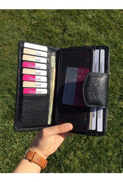 Derkon Hakiki Deri Çok Amaçlı Kadın Cüzdanı