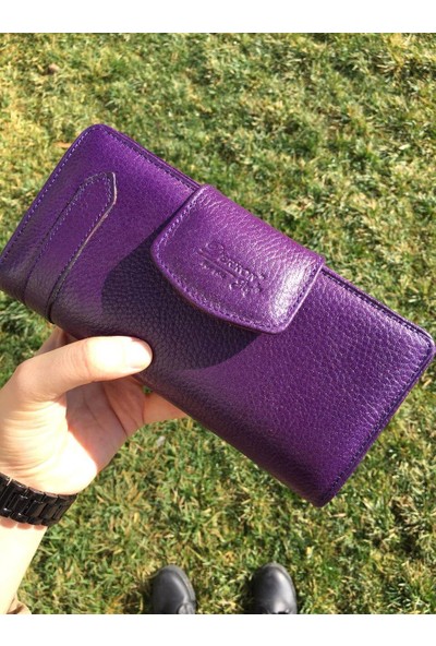Derkon Hakiki Deri Çok Amaçlı Kadın Cüzdanı