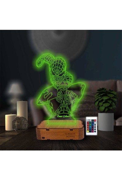 3D Hediye Dünyası Örücek Adam Spiderman Özel Isimli 16 Renkli Kumandalı 3D Hediye Dünyası Örücek Adam Spiderman Özel Isimli 16 Renkli Kumandalı