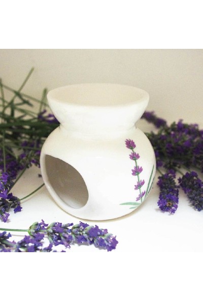 Şuhut Kadın Kooperatifi Lotus Model Lavanta Beyaz Buhurdanlık