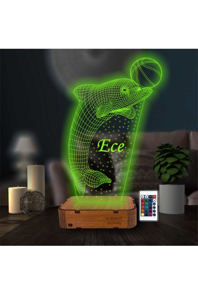 3D Hediye Dünyası Okyanus Yunus Balığı Resimli Çocuk Odası Isimli 16 Renkli Kumandalı 3D Hediye Dünyası Okyanus Yunus Balığı Resimli Çocuk Odası Isimli 16 Renkli Kumandalı