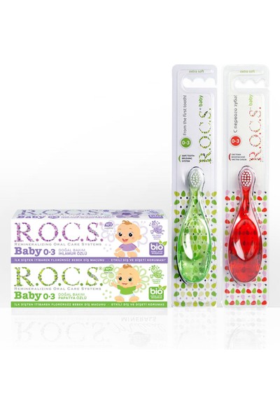 Rocs R.o.c.s. Rocs Baby 0-3 Yaş Diş Ağız Bakım Seti - 2 Diş Macunu ve 2 Diş Fırçası (Kırmızı/yeşil) 4x-Rocs-Baby Rocs R.o.c.s. Rocs Baby 0-3 Yaş Diş Ağız Bakım Seti - 2 Diş Macunu ve 2 Diş Fırçası (Kırmızı/yeşil) 4x-Rocs-Baby