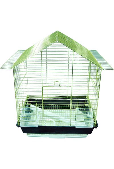 EuroGold Pirinç Telli Üçgen Çatılı Kuş Kafesi 34,5X28X45,5 cm EuroGold Pirinç Telli Üçgen Çatılı Kuş Kafesi 34,5X28X45,5 cm