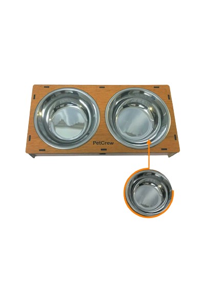 Petcrew Ahşap Kedi Köpek Mama ve Su Kabı- Kahverengi Petcrew Ahşap Kedi Köpek Mama ve Su Kabı- Kahverengi