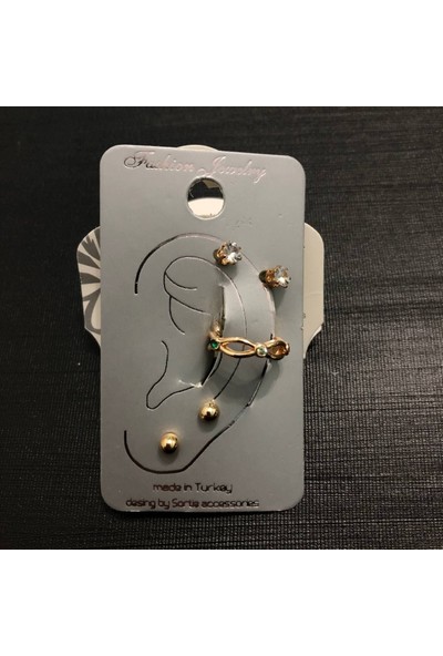 Fashion Jewellery Kadın Zincir Figürlü Gold Renk Taşlı Küpe Fashion Jewellery Kadın Zincir Figürlü Gold Renk Taşlı Küpe