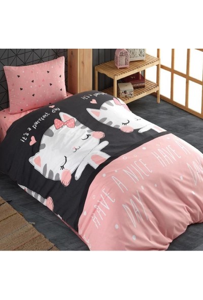 Laliva Kedili Çocuk Nevresim Takımı Tek Kişilik Ranforce