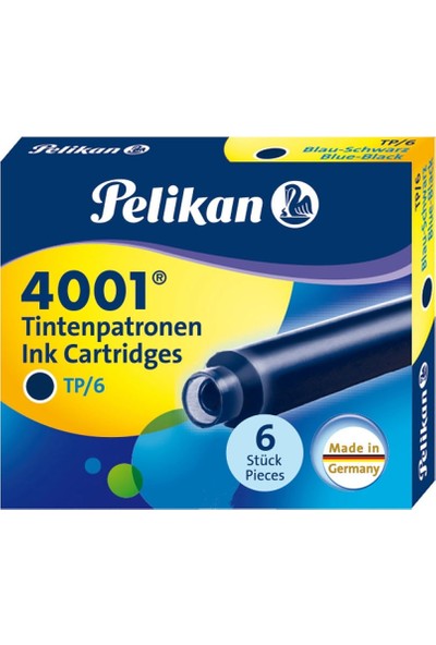Pelikan TP6X Dolma Kalem Kartuşu Mavi Siyah Pelikan TP6X Dolma Kalem Kartuşu Mavi Siyah