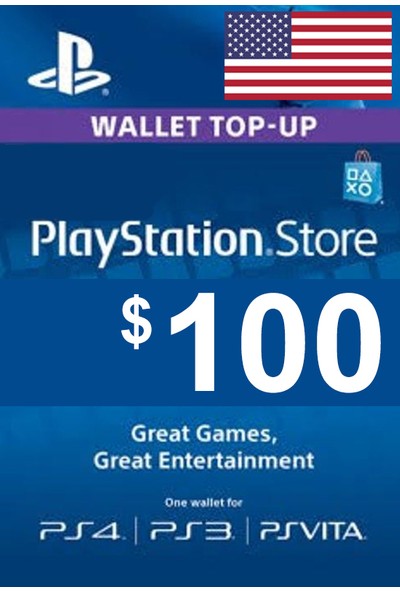 Playstation Psn Card 100$ / 100 Dolar (US) United States Playstation Psn Card 100$ / 100 Dolar (US) United States