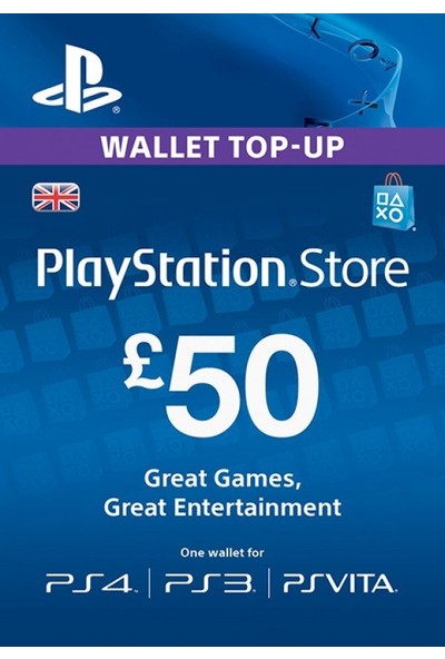 Playstation Psn Card 50 GBP / 50 Pound (UK) Unıted Kıngdom Playstation Psn Card 50 GBP / 50 Pound (UK) Unıted Kıngdom