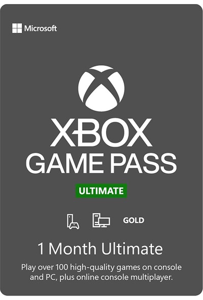 Microsoft Studios Xbox Game Pass Ultimate 1 Ay (Global Code) Microsoft Studios Xbox Game Pass Ultimate 1 Ay (Global Code)