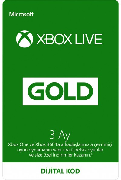 Xbox Lıve Gold 3 Ay Üyelik Kodu (Global Code)