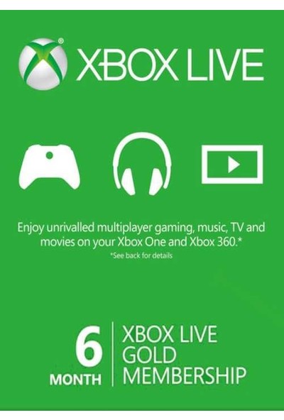 Xbox Lıve Gold 6 Ay Üyelik Kodu (Global Code)