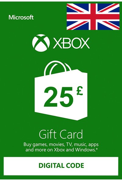 Xbox Live Gift Card 25 GBP / 25 POUND (UK) United Kingdom Xbox Live Gift Card 25 GBP / 25 POUND (UK) United Kingdom