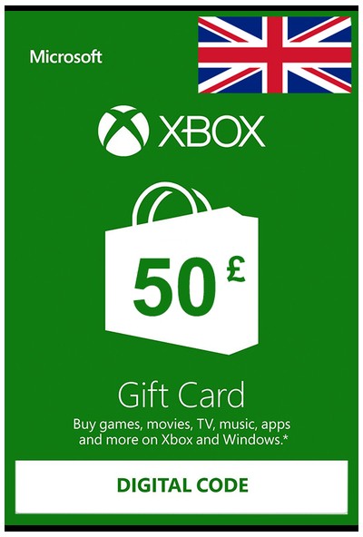 Xbox Live Gift Card 50 GBP / 50 POUND (UK) United Kingdom Xbox Live Gift Card 50 GBP / 50 POUND (UK) United Kingdom