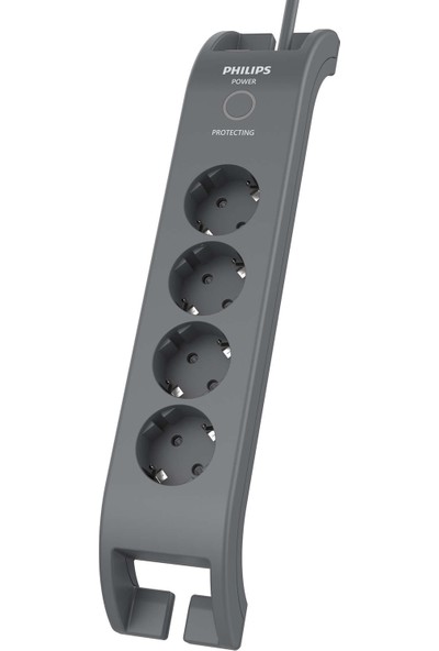 Philips SPN3140A/62 2 Metre 900J 4'lü Akım Korumalı Priz Siyah Philips SPN3140A/62 2 Metre 900J 4'lü Akım Korumalı Priz Siyah