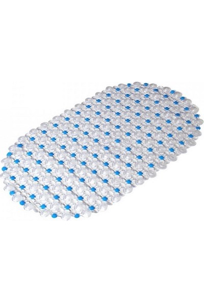 Cimide Pvc Banyo Paspası Önü Kabarcıklı Şeffaf Kaymaz Vakumlu 65 x 35 cm