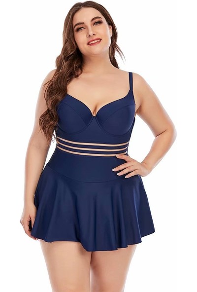 Shandian Kadın Büyük Beden Tek Parça Etek Mayo Plaj Kıyafeti Bikini Shandian Kadın Büyük Beden Tek Parça Etek Mayo Plaj Kıyafeti Bikini
