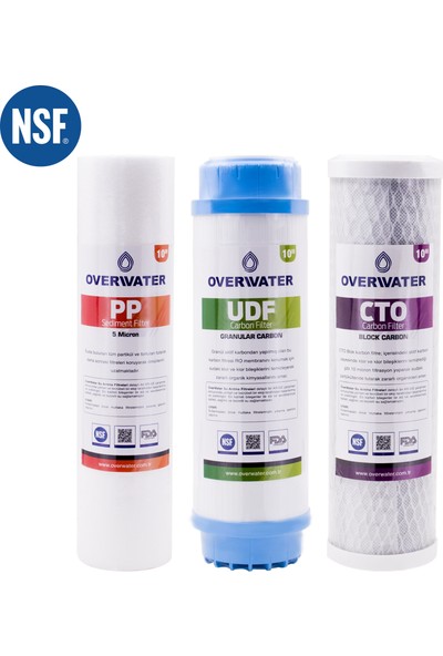 OverWater Açık Kasa Su Arıtma Cihazı 3 'lü Filtresi Seti Aşamalı ( Membransız Set ) FKN3 OverWater Açık Kasa Su Arıtma Cihazı 3 'lü Filtresi Seti Aşamalı ( Membransız Set ) FKN3