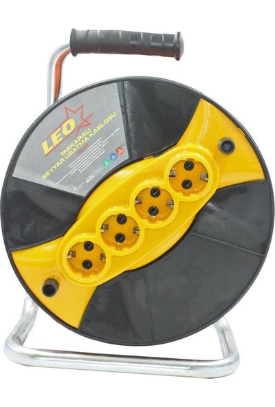 Leo Seyyar Makaralı Uzatma Kablo Boş Makara