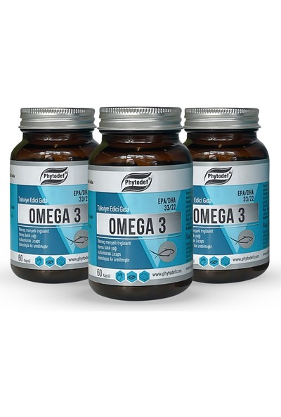 Phytodef Omega 3 - 60 Likit Kapsül x 3 Adet Phytodef Omega 3 - 60 Likit Kapsül x 3 Adet