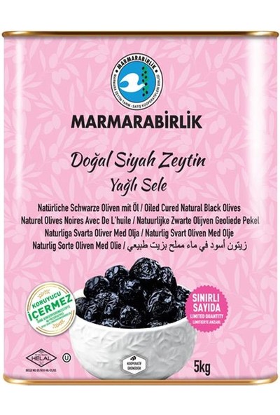 Marmarabirlik M.b.zeytin Ekstra(Xs) Yağlı Sele Teneke 5 kg Marmarabirlik M.b.zeytin Ekstra(Xs) Yağlı Sele Teneke 5 kg