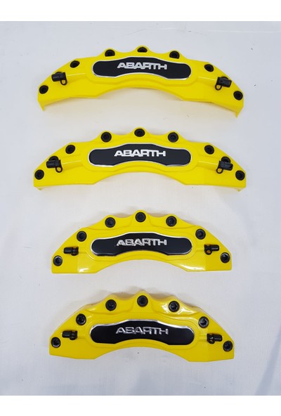 Duru Doruk Kaliper Kapağı Abarth Sarı Renk 4'lü Set Siyah Alüminyum Logo Duru Doruk Kaliper Kapağı Abarth Sarı Renk 4'lü Set Siyah Alüminyum Logo