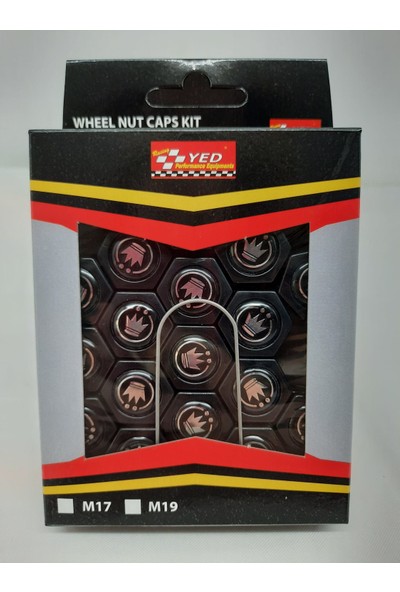 Duru Doruk Konig Siyah Abs Bijon Kapağı 17 mm Kabartma Yazılı 20 Adet