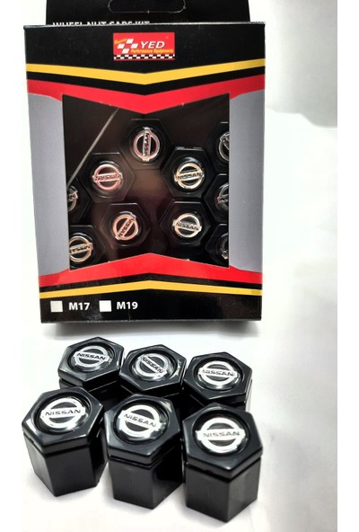 Duru Doruk Nissan Siyah Abs Bijon Kapağı 17 mm Kabartma Yazılı 20 Adet