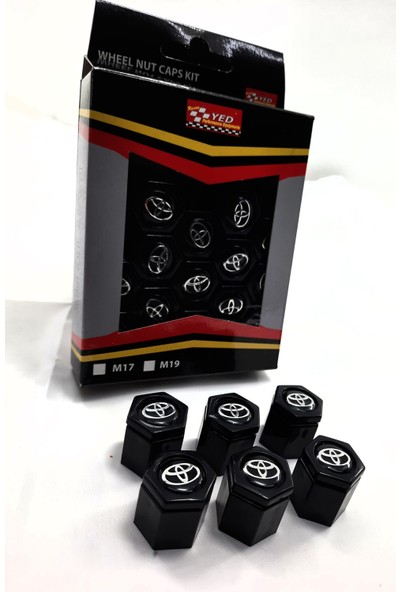 Duru Doruk Toyota Siyah Abs Bijon Kapağı 17 mm Kabartma Yazılı 20 Adet