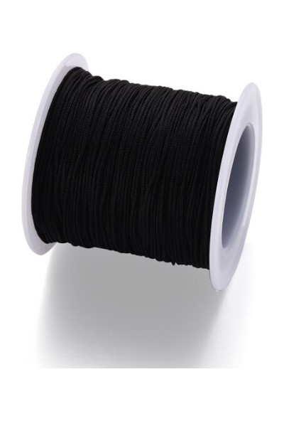 Subu Takı 10 Metre Siyah Makrome Ipi Bileklik Ipi Takı Ipi Boncuk Ipi