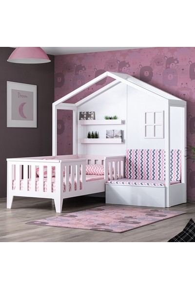 Setay Montessori Karyola, Çeşme Montessori Sedirli Yatak - Pembe Setay Montessori Karyola, Çeşme Montessori Sedirli Yatak - Pembe