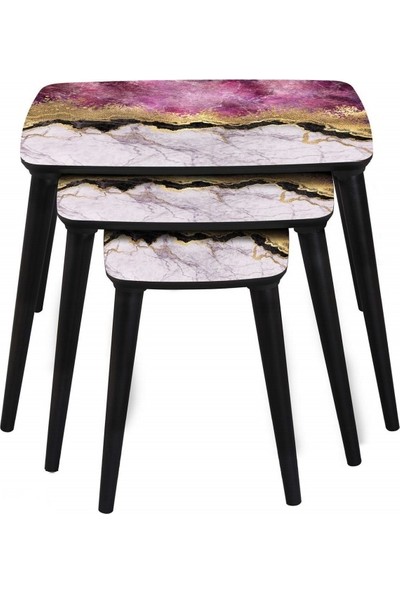 Zerenland Mdf Hıgh Gloss 3lü Dikdörtgen Zigon