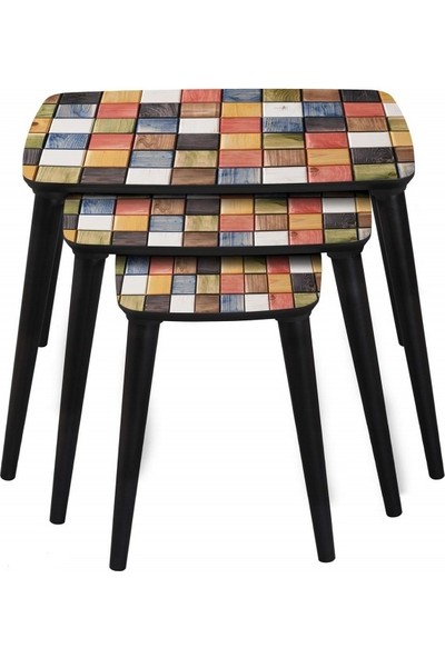 Zerenland Mdf Hıgh Gloss 3lü Dikdörtgen Zigon Kırmızı