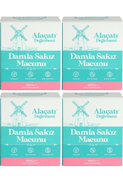 Alaçatı Değirmeni Damla Sakız Macunu 4 x 240 gr 4'lü Set
