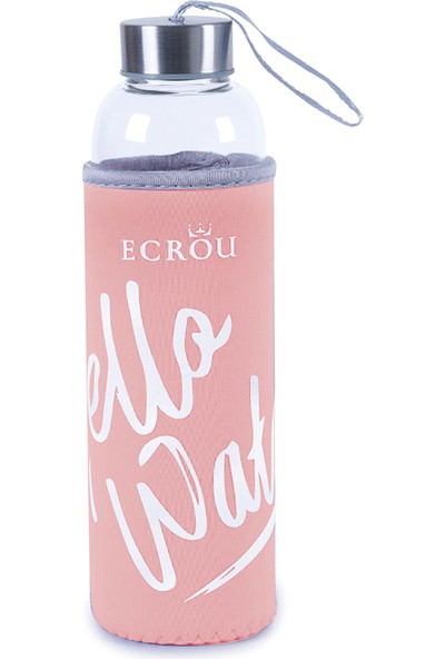 Ecrou SD GSS-2041 Hello Water Borosilikat Cam Şişe 500ml Pembe Ecrou SD GSS-2041 Hello Water Borosilikat Cam Şişe 500ml Pembe