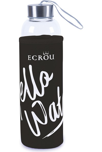 Ecrou SD GSS-2041 Hello Water Borosilikat Cam Şişe 500ml Siyah Ecrou SD GSS-2041 Hello Water Borosilikat Cam Şişe 500ml Siyah