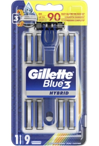 Gillette Blue 3 Hybrid Tıraş Makinesi + 9'lu Yedek Tıraş Bıçağı